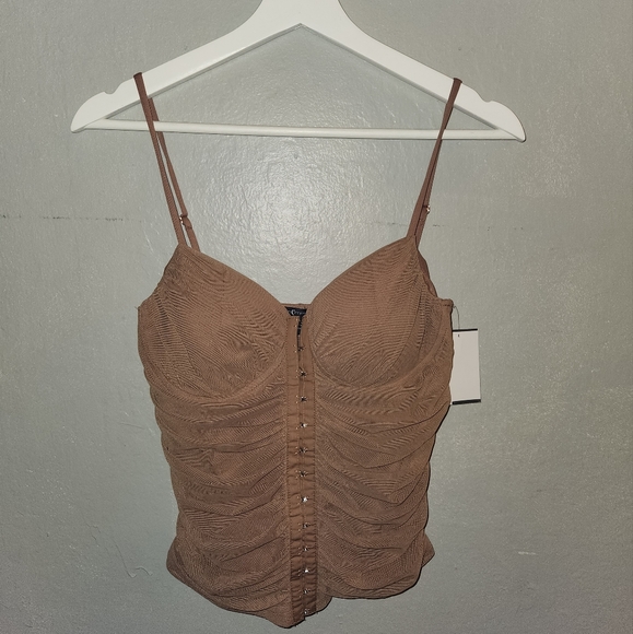 Moa Moa | Tops | Moa Moa Mesh Bustier Hook Eye Mesh Corset Tank Top ...